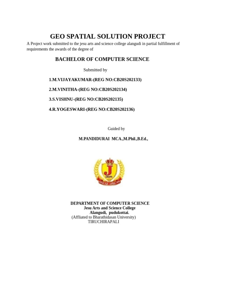 Geo Spatial Solution Project | PDF | Use Case | Input/Output