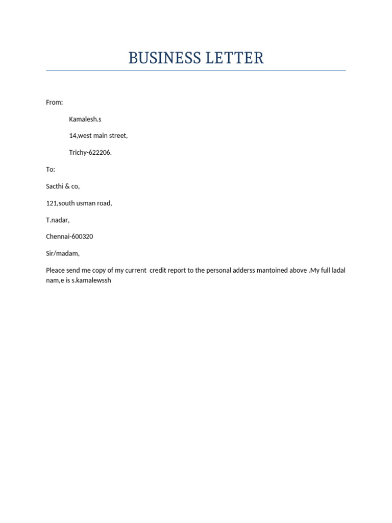 Business Letter | PDF