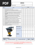 Roller Compactor Inspection Checklist | PDF | Wheeled Vehicles | Car