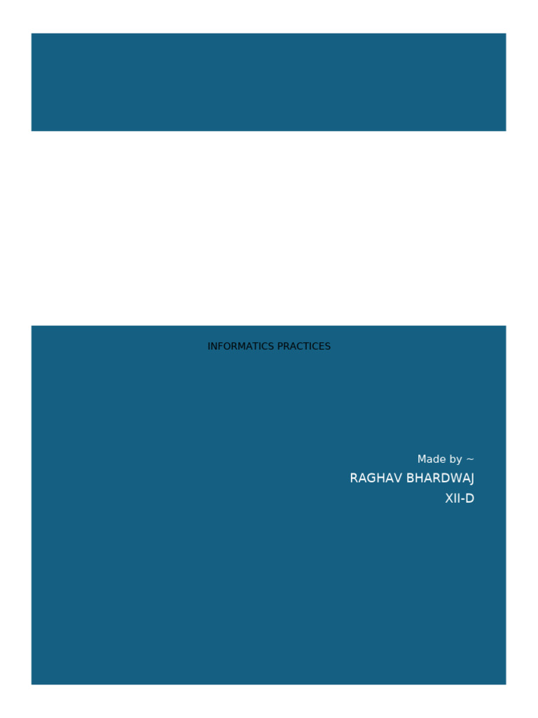Informatics Practices Practical File | PDF