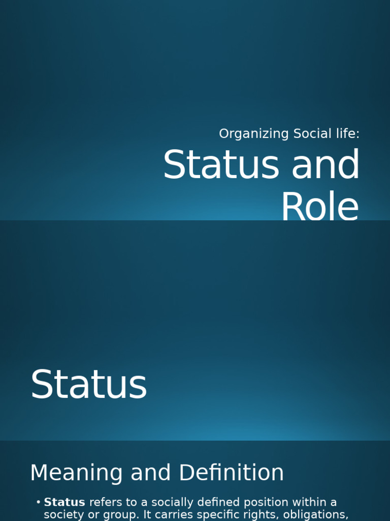 Status and Role - Akriti Sharma - BCA 1st | PDF | Social Status ...
