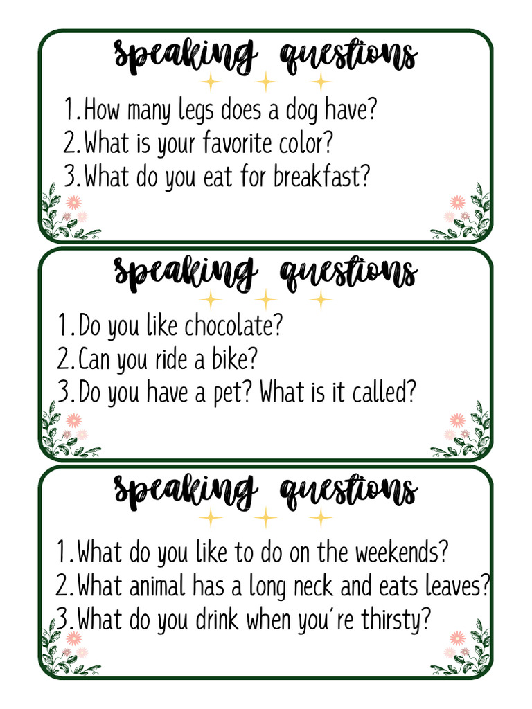 Questions for Young Learners | PDF