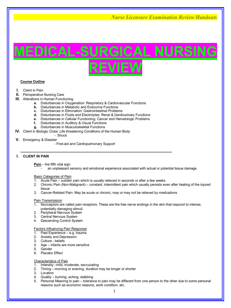 Medical Surgical Nursing Review | PDF