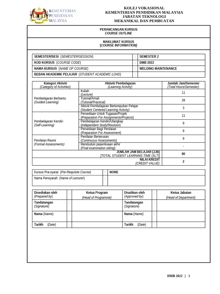 2.co - DMB 2022 Welding Maintenance | PDF | Electricity | Electrical Components