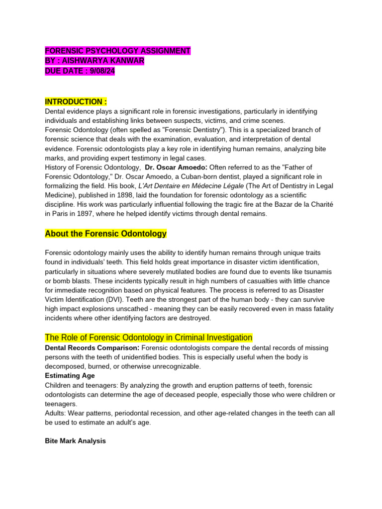 Assignment Forensic Psy | PDF | Law Enforcement Techniques | Forensic ...