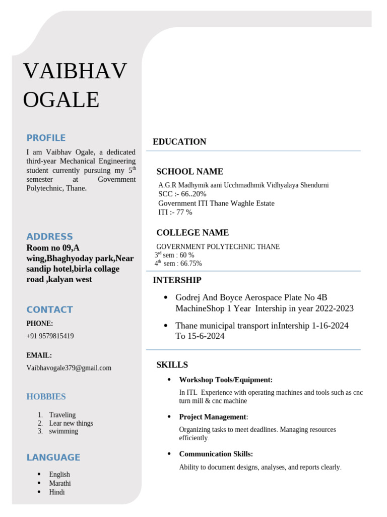 Vaibhav Resume | PDF