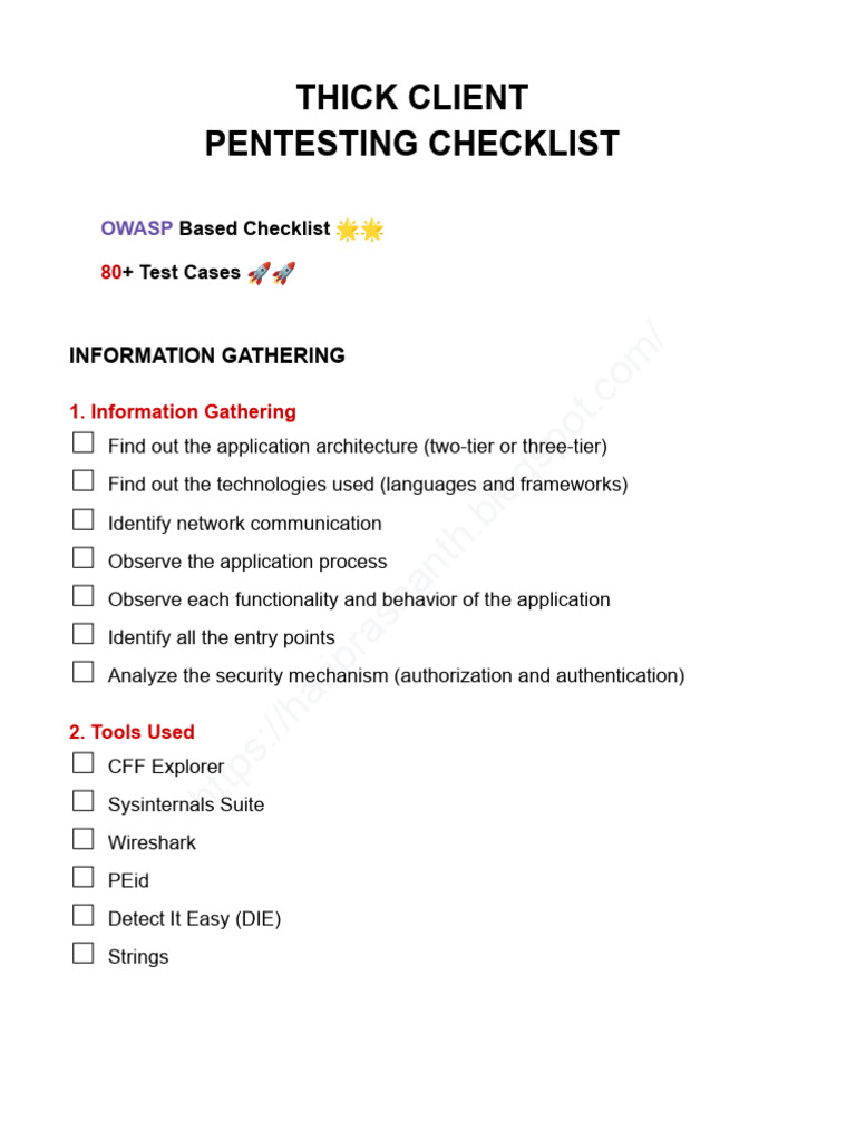 Thick Client Checklist | PDF | Graphical User Interfaces | Computer File