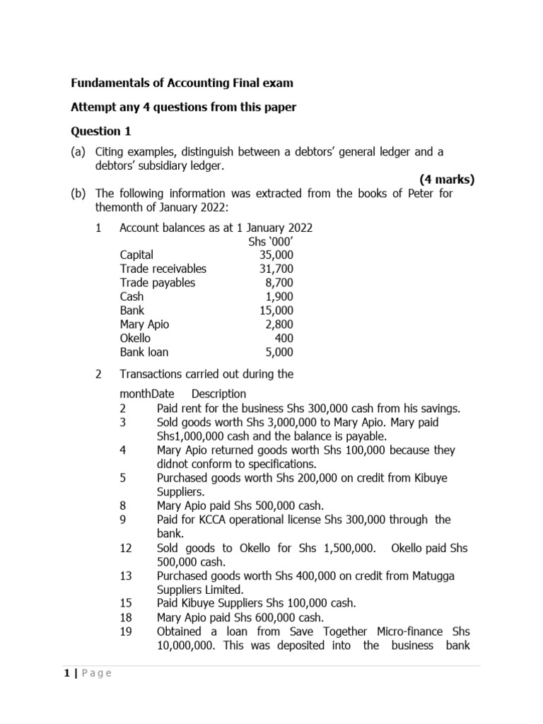 Accounting Final Exam Questions and Solutions | PDF | Banks | Cheque