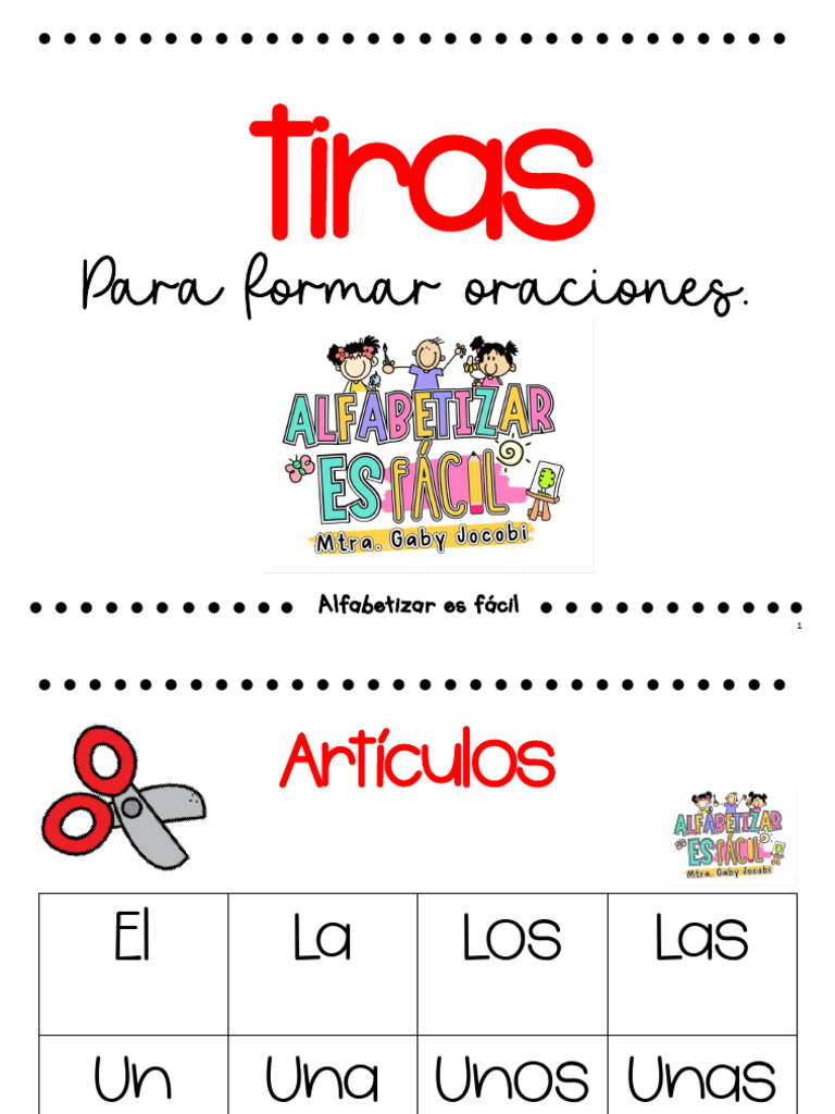 Tiras para Formar Oraciones | PDF