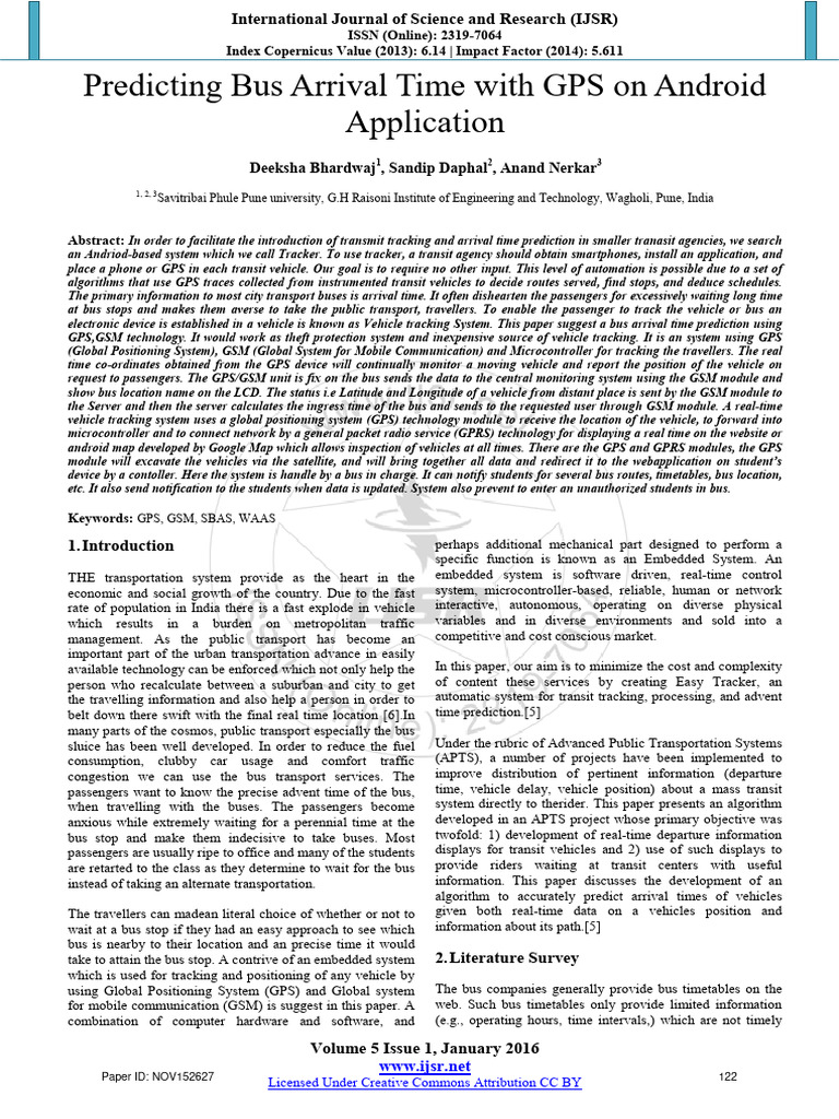 Predicting Bus Arrival Time With GPS On | PDF | Global Positioning System | Computing