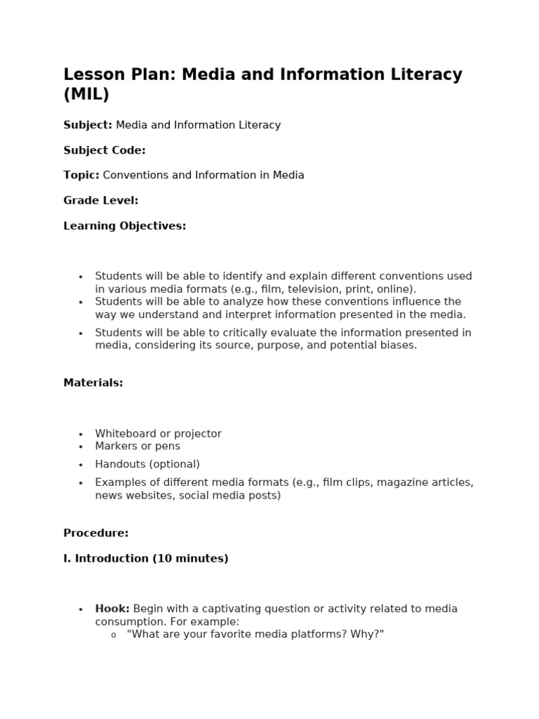 MIL Code, Convention and Information of Media | PDF | Critical Thinking ...