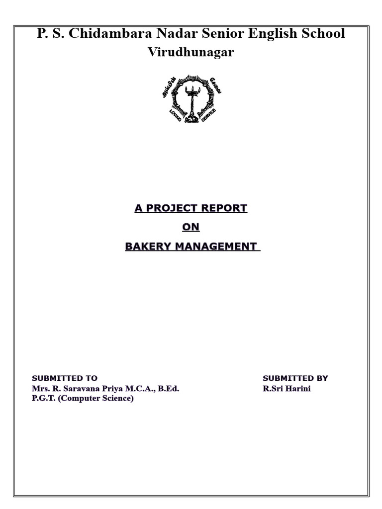 Cs Project Report Template 3-1 | PDF | Menu (Computing) | Databases