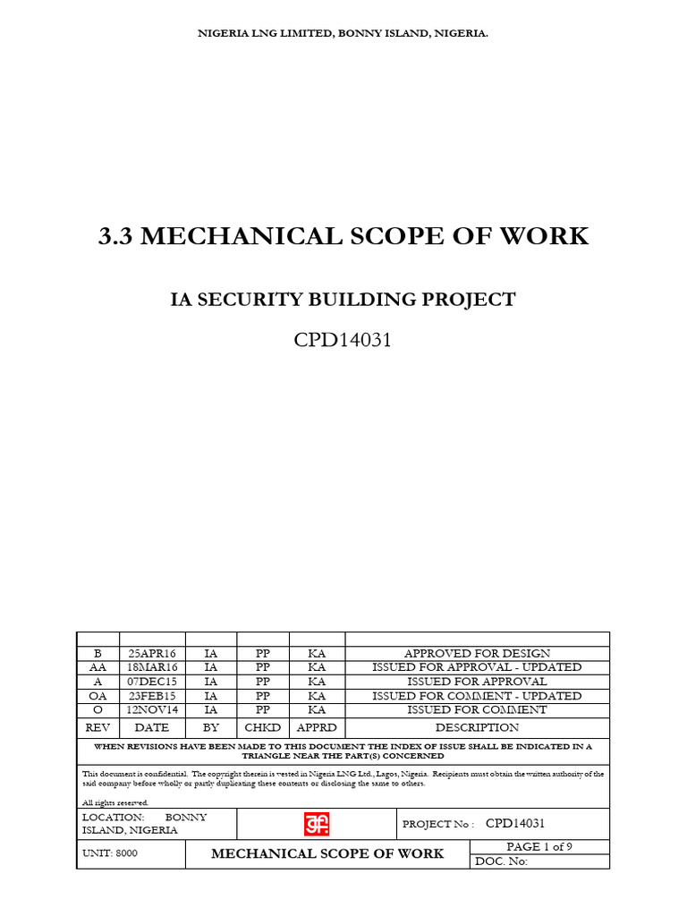 3.3 Mechanical Scope of Work | PDF | Manufactured Goods | Thermodynamics