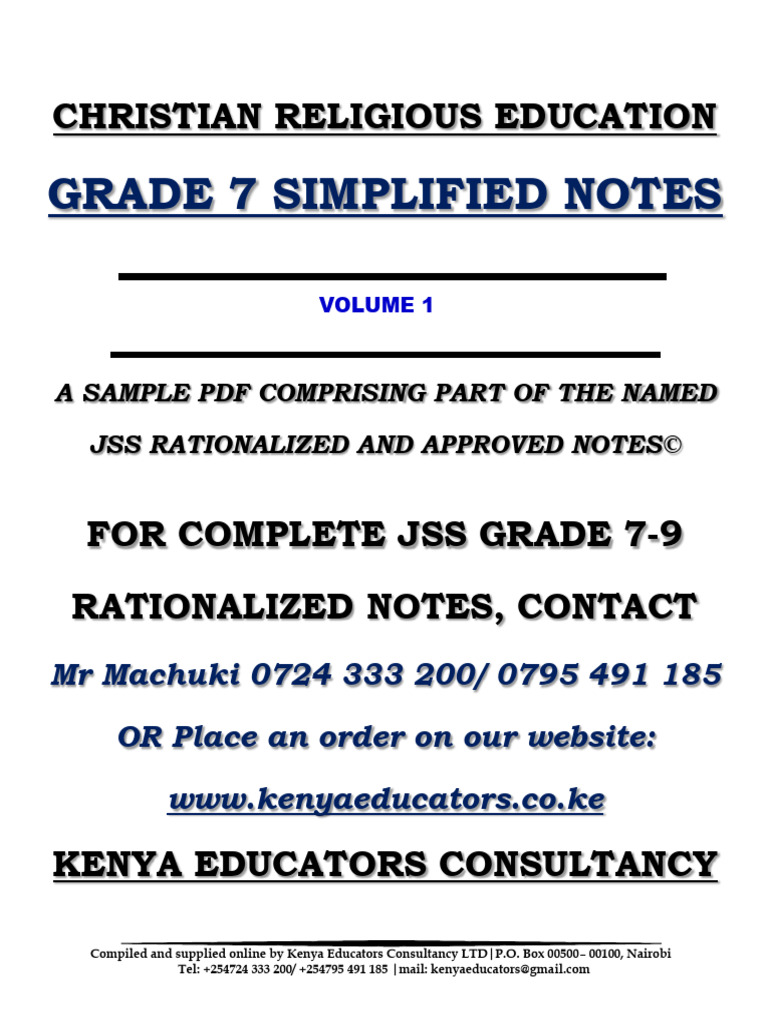 Grade 7 Christian Education Notes | PDF | God | Religious Belief And ...