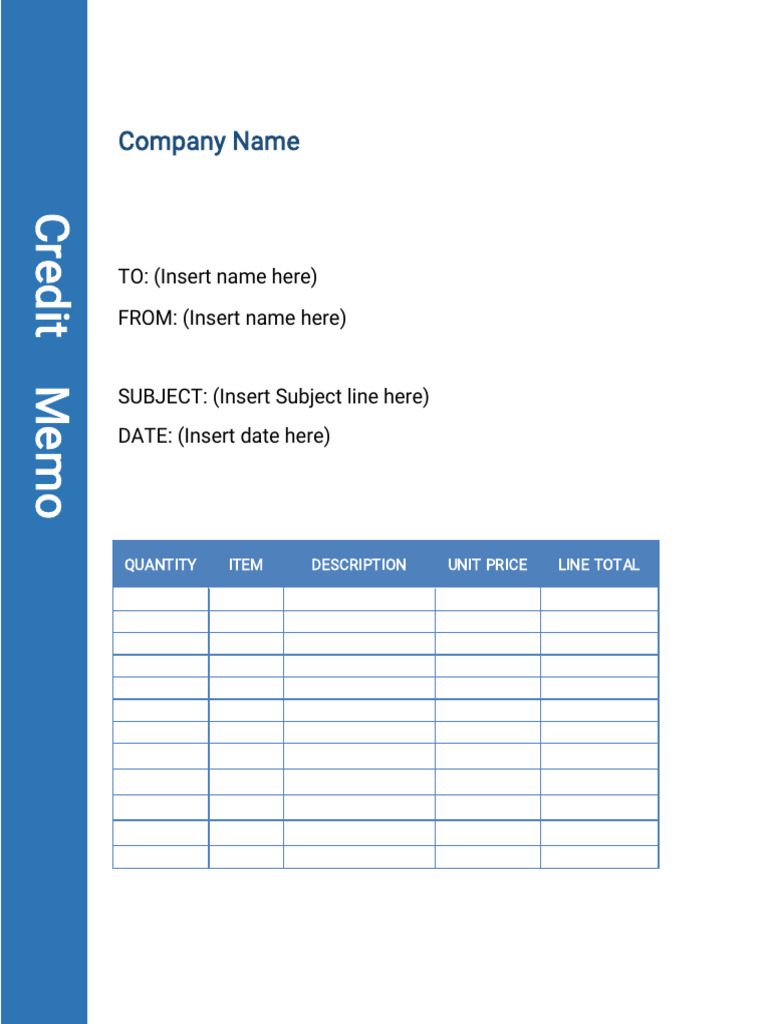 Simple Business Credit Memo | PDF