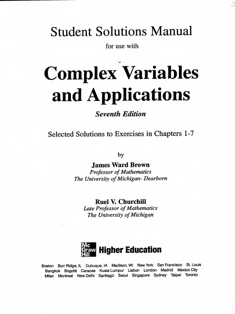 Complex Variables and Applications Solutions | PDF | Mathematical Objects | Euclidean Geometry