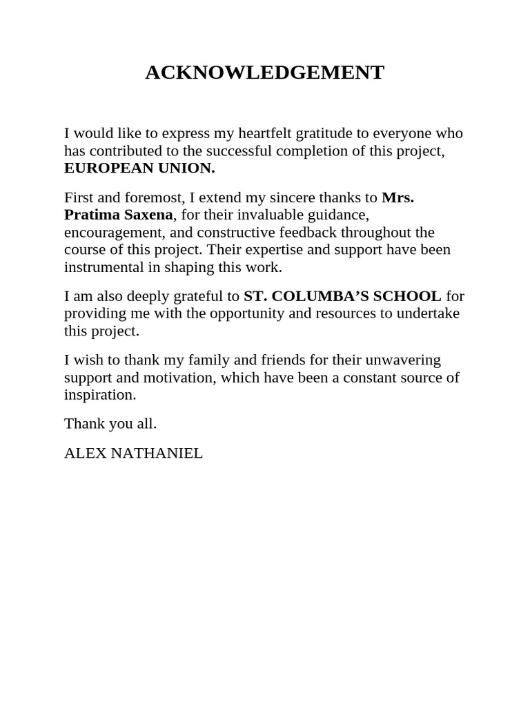 Acknowledgement Eee | PDF