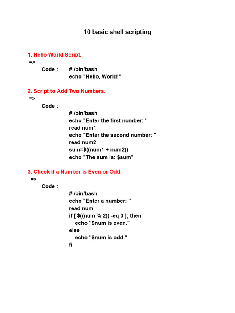 Shell Scripting | PDF | Computer Programming | Software Shell Scripting | PDF | Computer Programming | Software