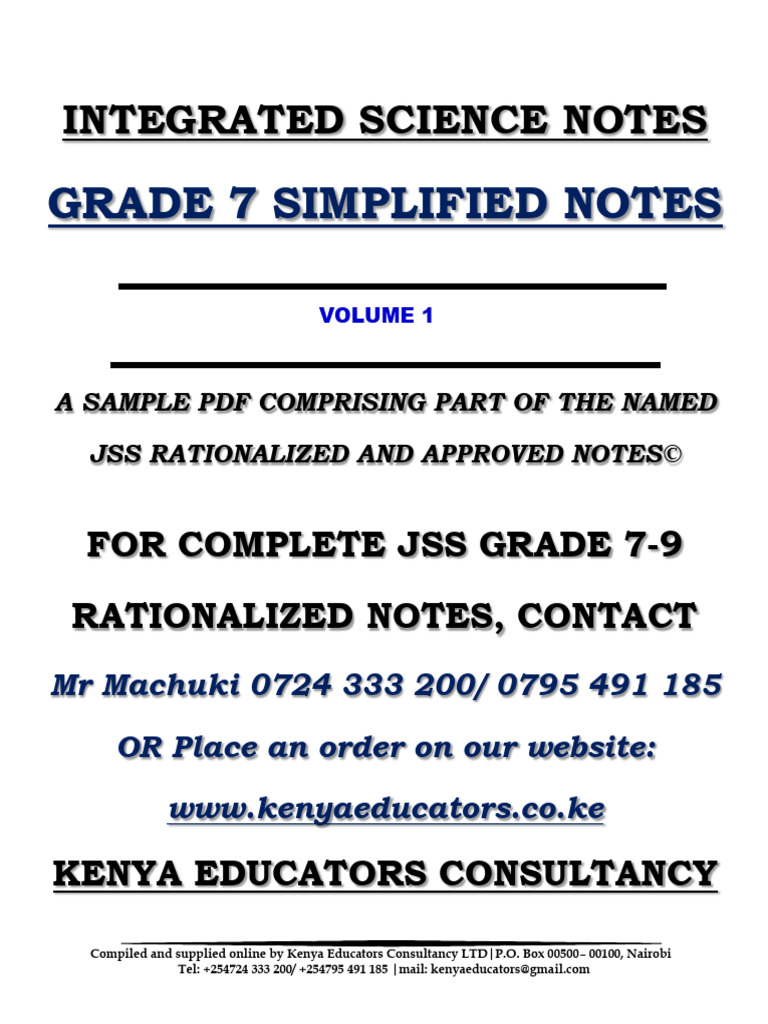 Int Sci Grade 7 Simplified Notes Sample | PDF | Laboratories | Science