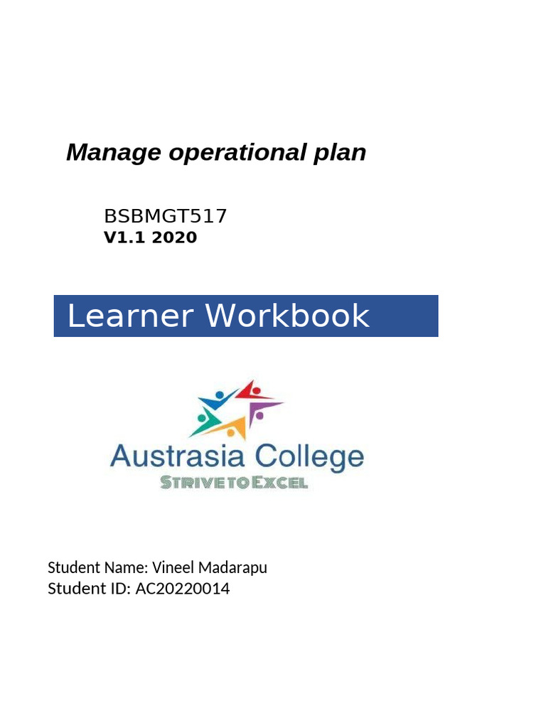BSBMGT517 Learner Workbook V1.1 | PDF | Mentorship | Learning