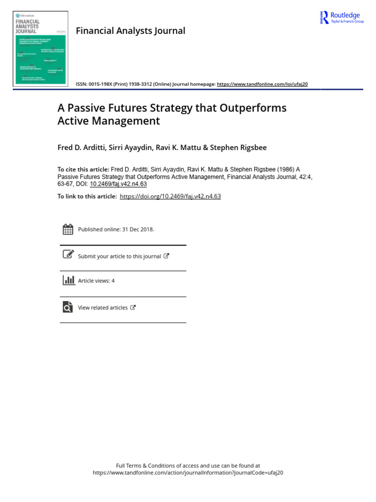 A Passive Futures Strategy That Outperforms Active Management | PDF ...