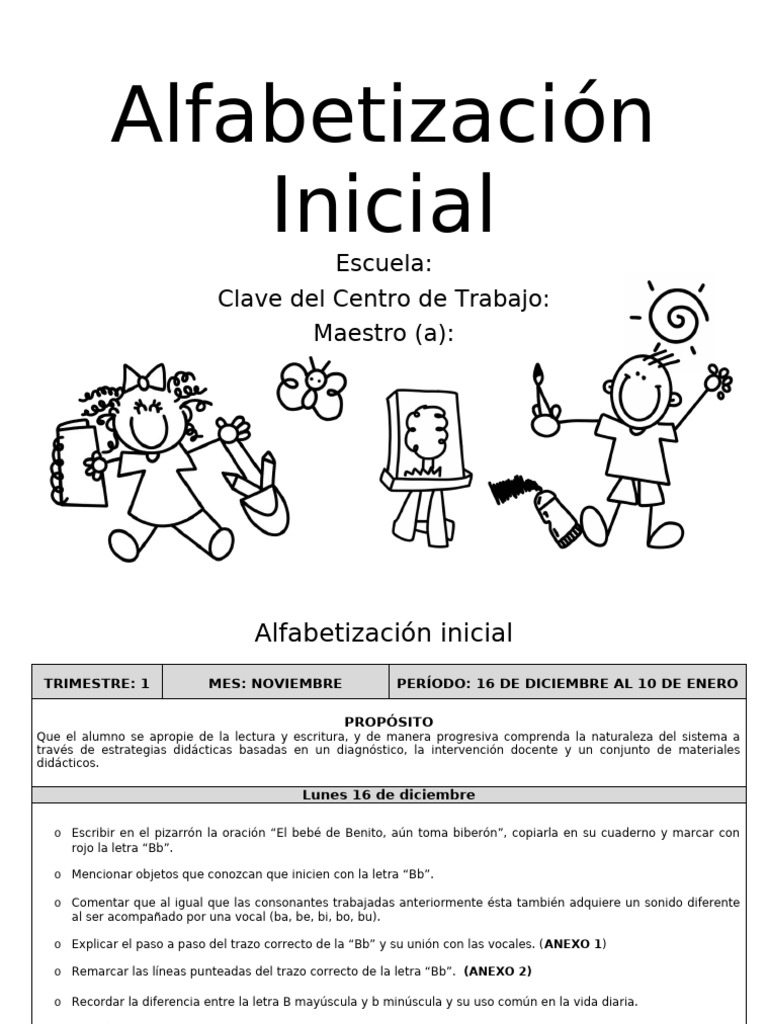 Planeación Alfabetización BB | PDF | Literatura | Lingüística