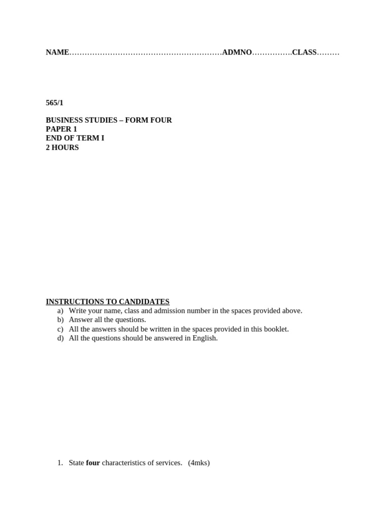 BUSINESS-FORM-4-PP1 - Copy-1 | PDF | Economies | Business