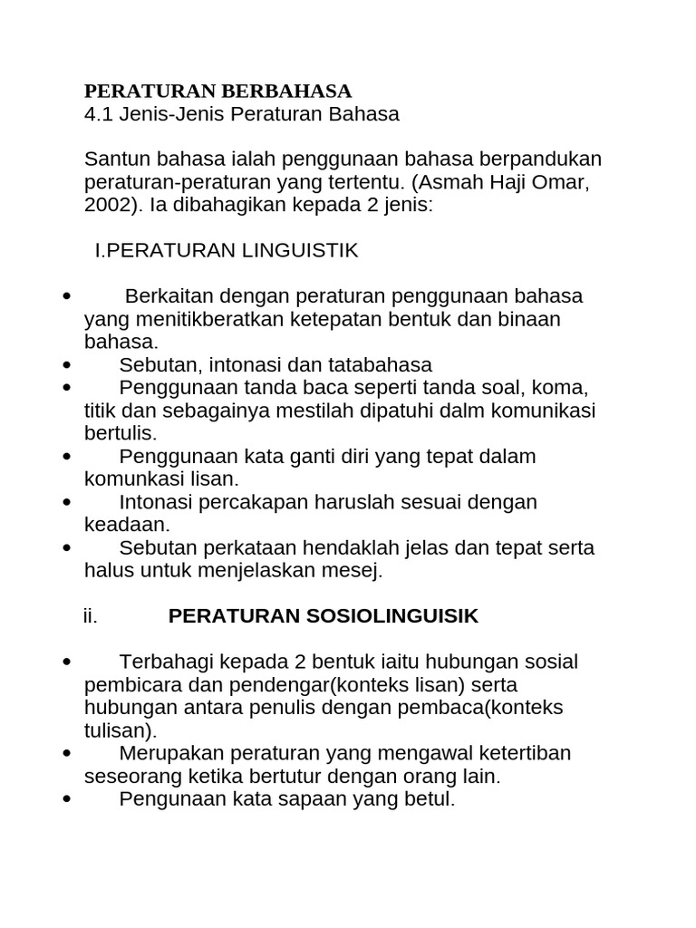 PERATURAN BERBAHASA | PDF
