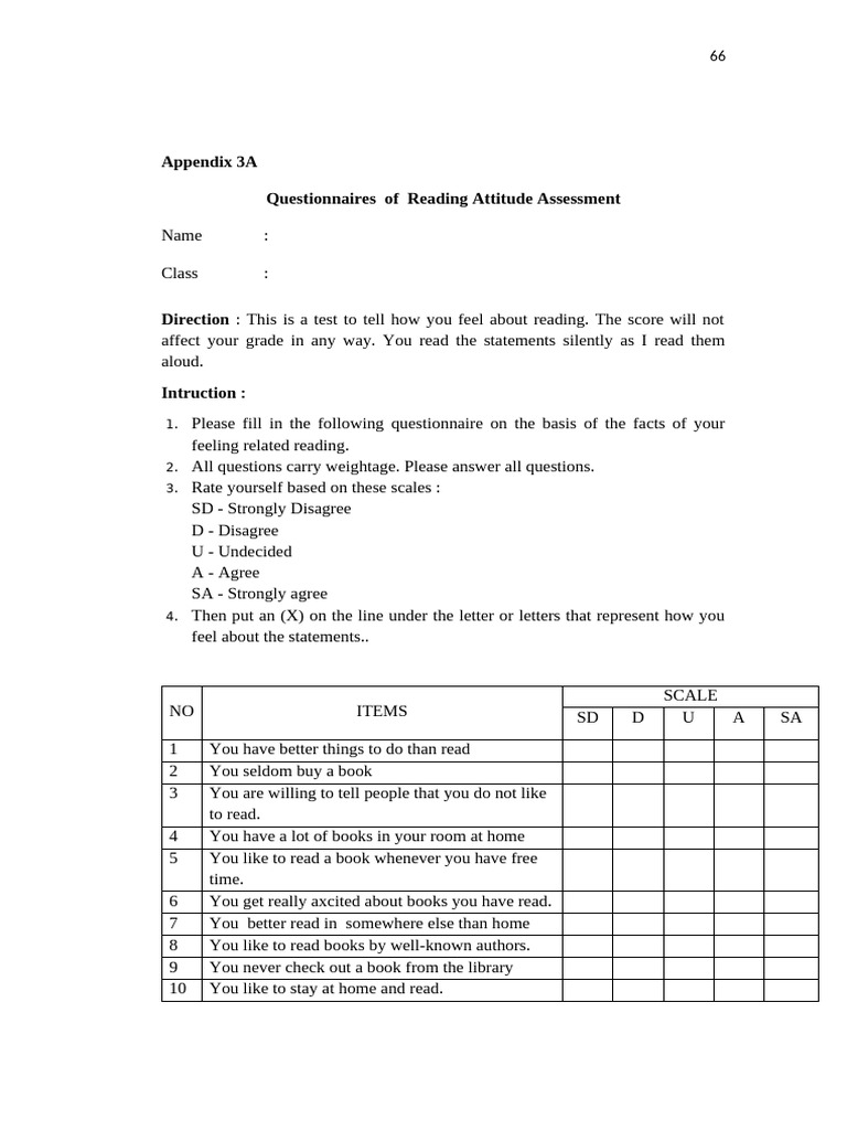 Appendix 3A Questionares 50 | PDF