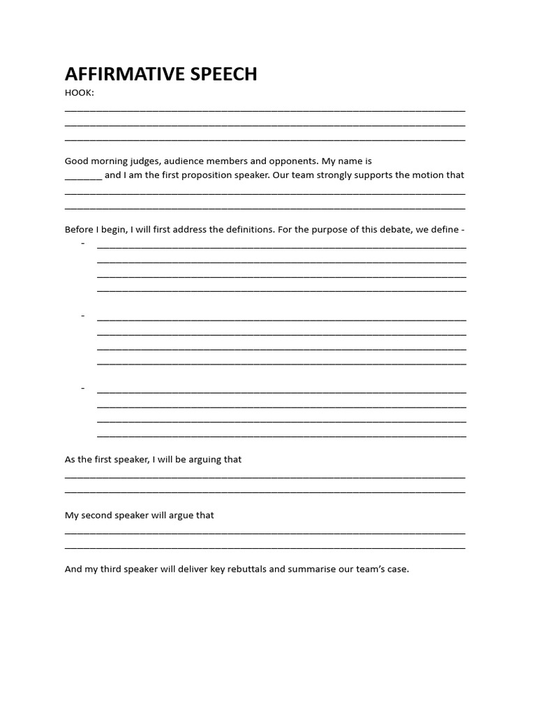 BASIC AFFIRMATIVE DEBATE FORMAT | PDF | Argument