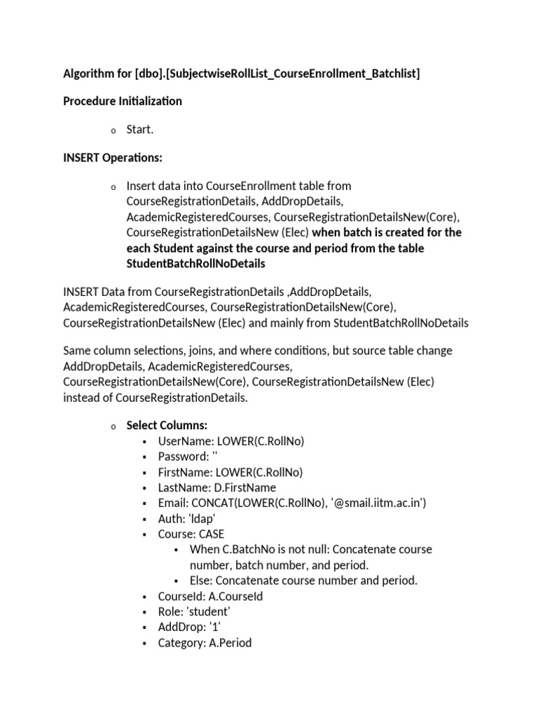 Course Enrollment Management Algorithm | PDF