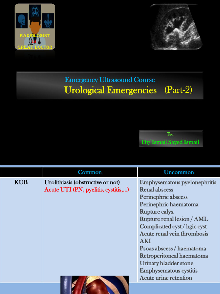 Emergency US Course - Lecture 05 - Urological Emergencies Part-2 | PDF ...