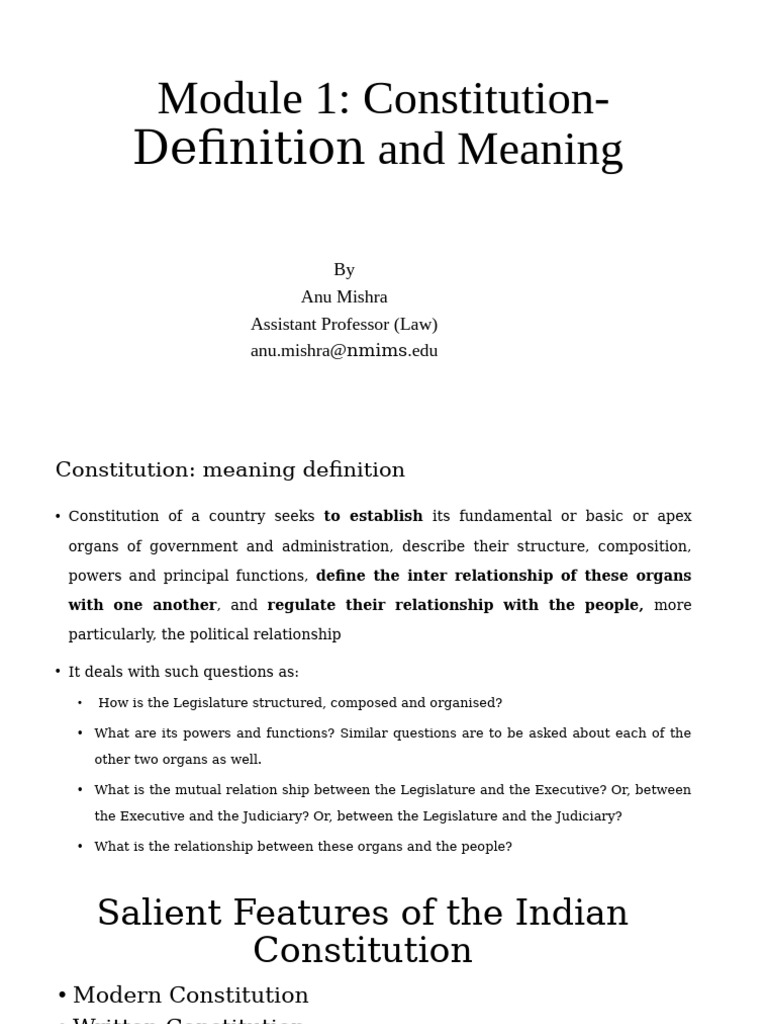 Module 1 | PDF | Constitution | Rule Of Law