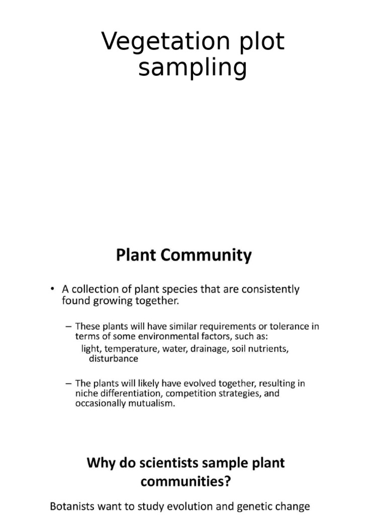 Vegetation Plot Sampling | PDF