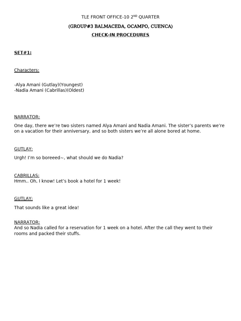 TLE FRONT OFFICE 10 2nd Quarter Pt#2 Script | PDF