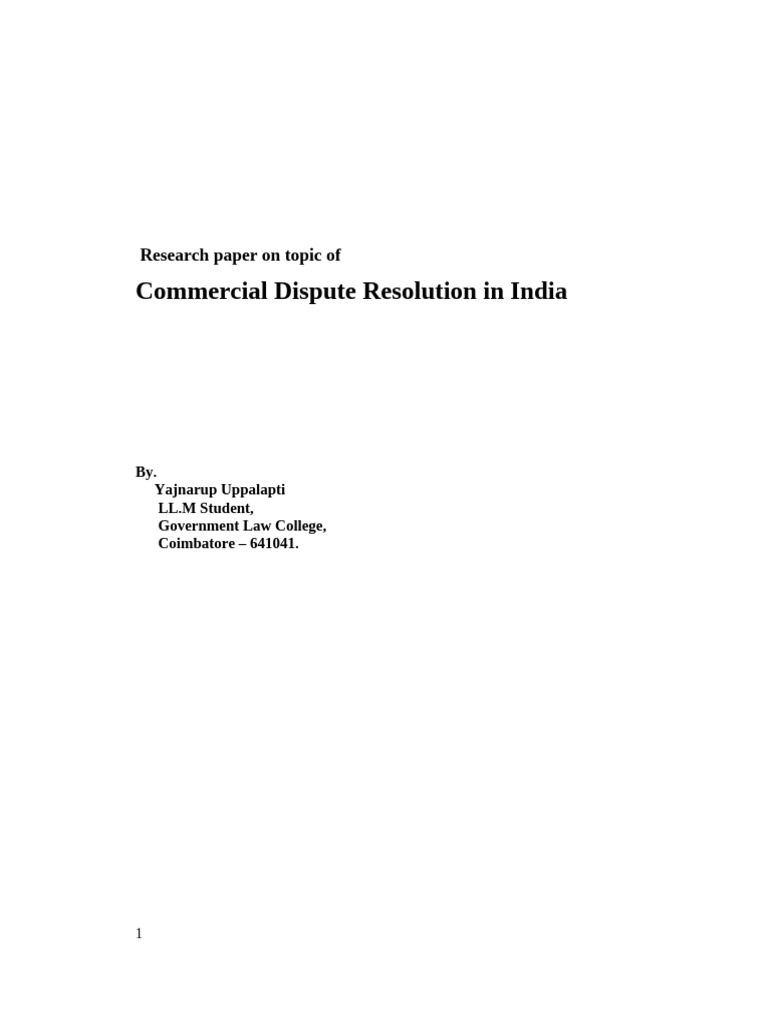 Commercial Dispute Act 2022 Overview | PDF | Mediation | Alternative ...