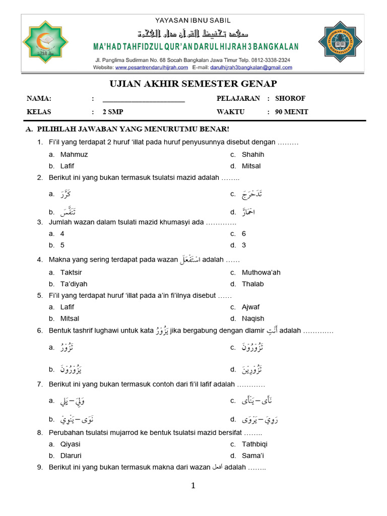 Pas - Shorof Genap 2 | PDF