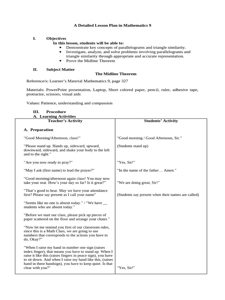 DLP in Math Midline Theorem | PDF | Triangle | Geometry