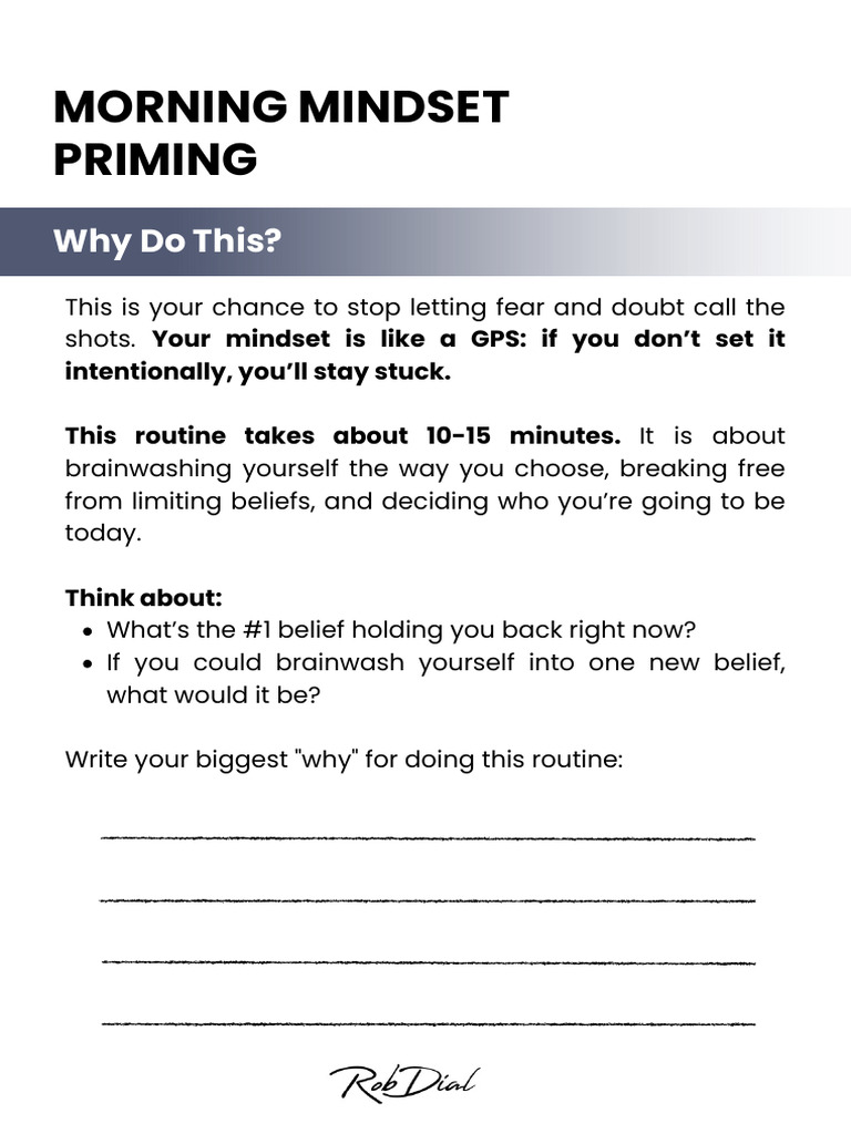 Morning Mindset Priming Routine | PDF