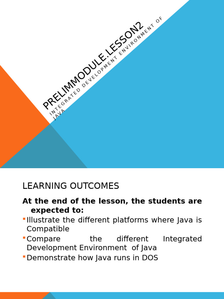prelimModule.Lesson2 | PDF | Integrated Development Environment | Applications & Software