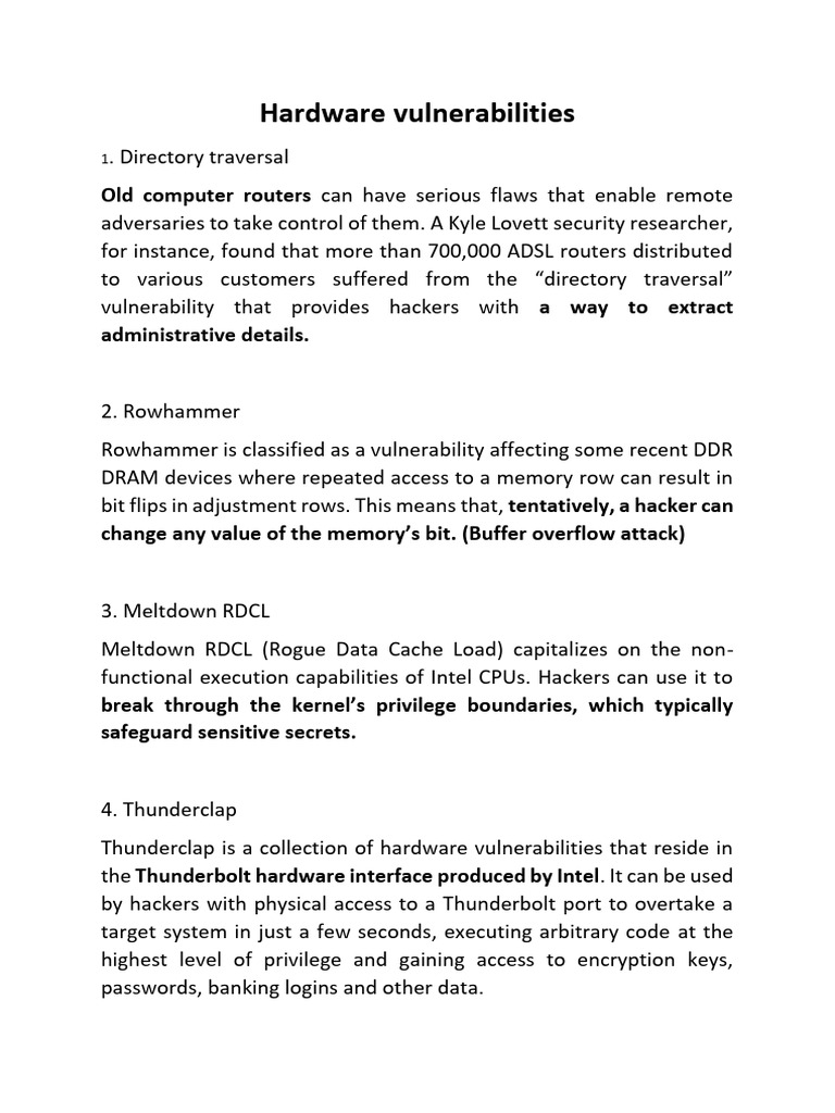 Unit 2 Hardware Vulnerabilities | PDF | Central Processing Unit | Malware