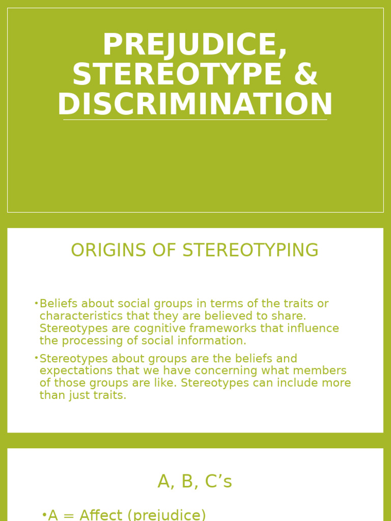 Understanding Stereotypes and Prejudice | PDF | Prejudices | Stereotypes