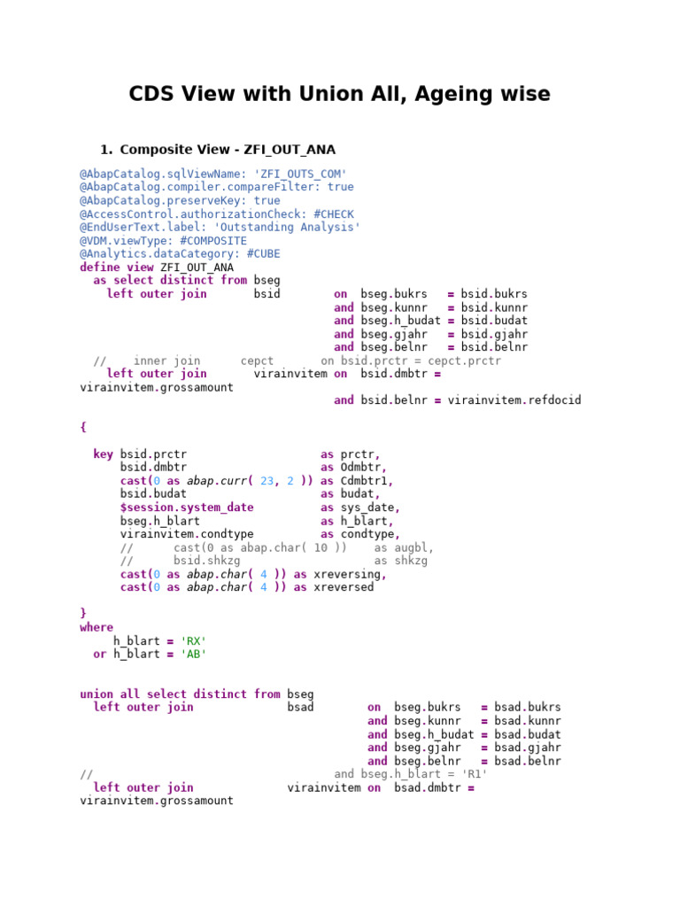 CDS View for Outstanding Analysis | PDF | Applied Mathematics ...