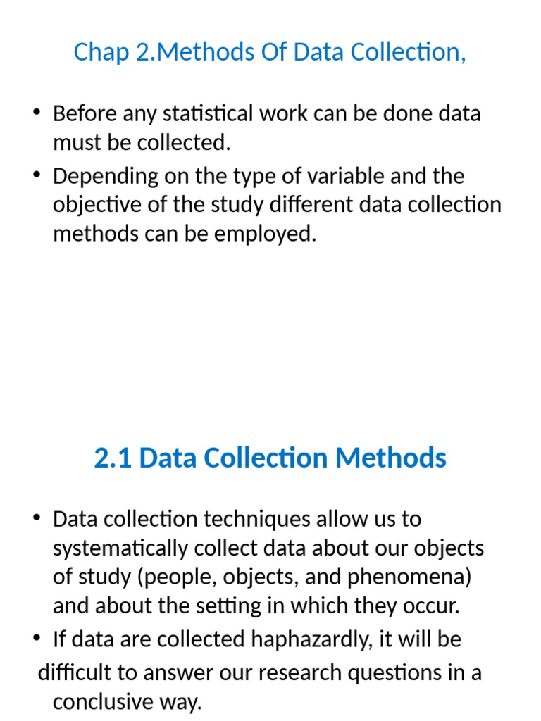 Chap 2. Data collection | PDF | Questionnaire | Survey Methodology