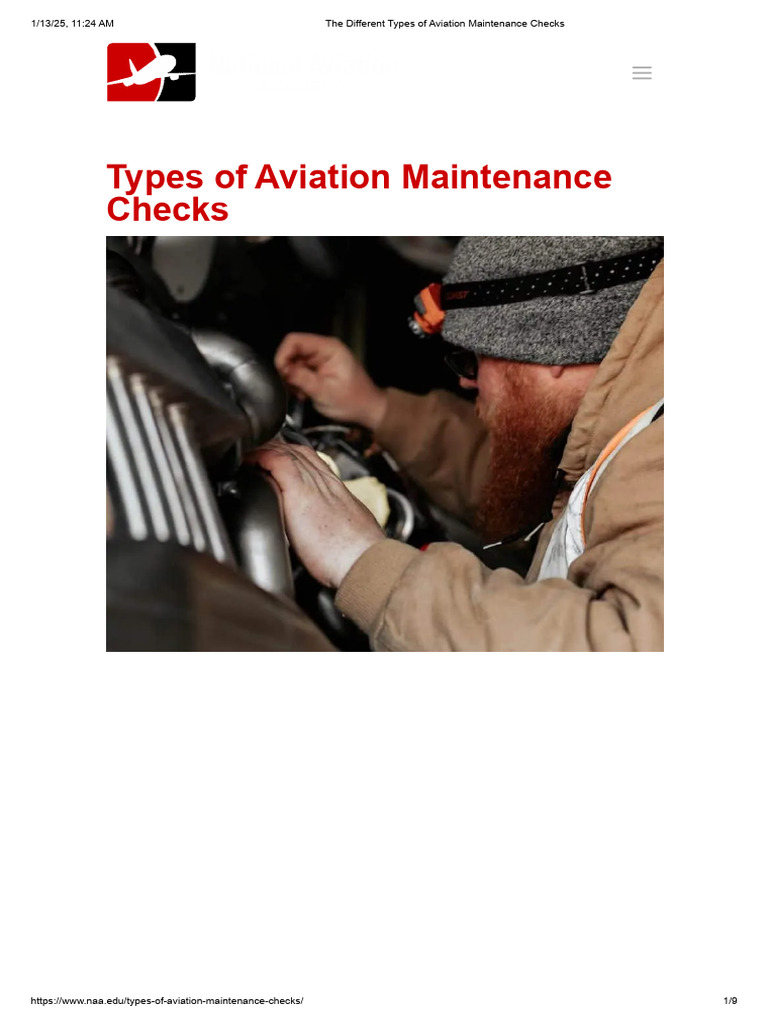 Aviation Maintenance Checks Guide | PDF | Aviation | Transport