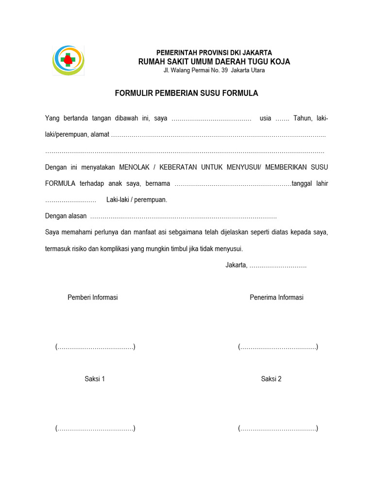 Form Pemberian Sufor | PDF