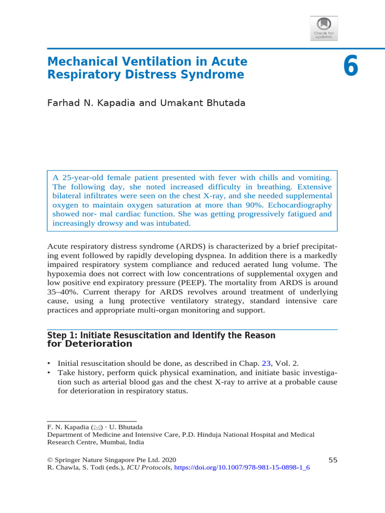 Mechanical Ventilation in ARDS Management | PDF | Medical Specialties ...