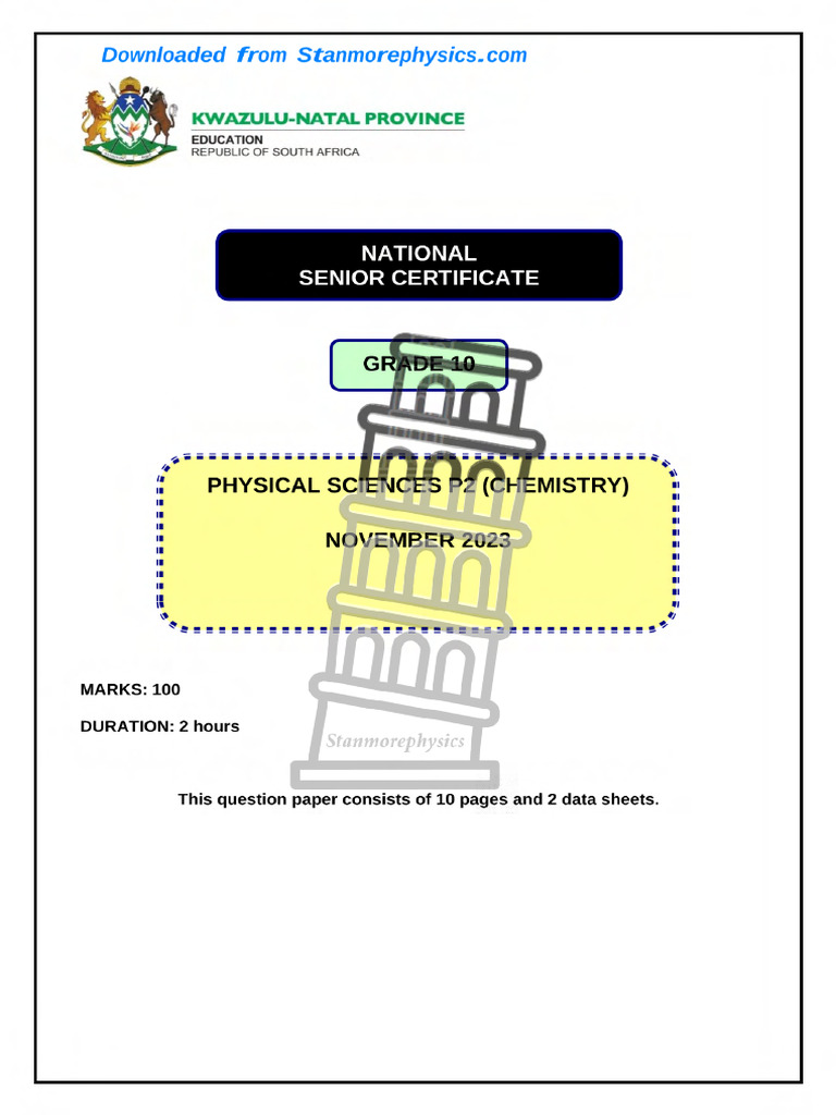 Physical-Science-Grade-10-November-2023-P2-and-Memo | PDF