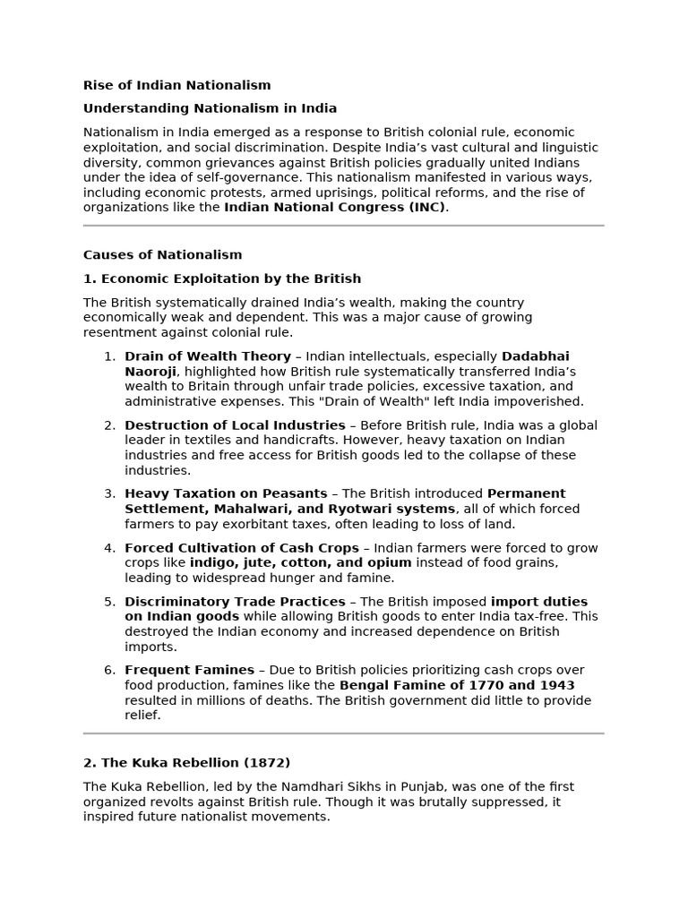 Indian Nationalism: Causes and Impact | PDF | Indian National Congress ...