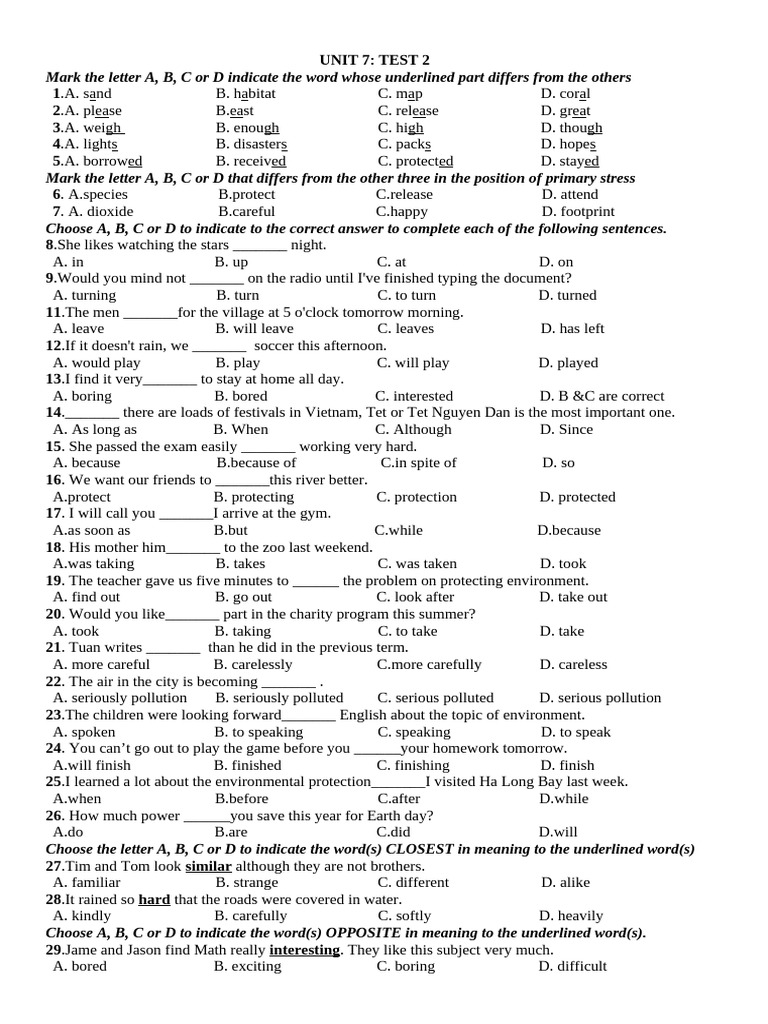 UNIT 7 E8 TEST 2 | PDF | Climate Change | Extreme Weather